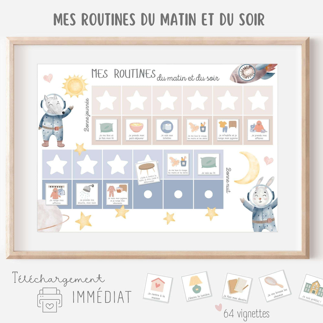 Tableaux de routine enfant à imprimer – Little Cabane